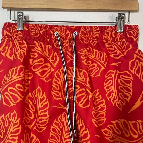 Speedo | Swim | Speedo Mens Leaf Print Swim Trunks In Redorange Size M ...